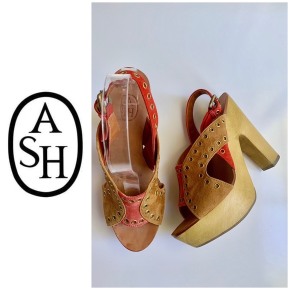 Ash | Shoes | Ash Exception Wooden Suede Wedge Sandals Heels Shoes ...